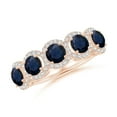 Cluster 1.20 Ctw Blue Sapphire 925 Sterling Silver Rose Plated Women ...