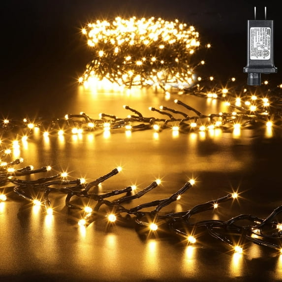 Cluster Christmas Tree Lights 1000LEDs - Outdoor Waterproof 33FT ...
