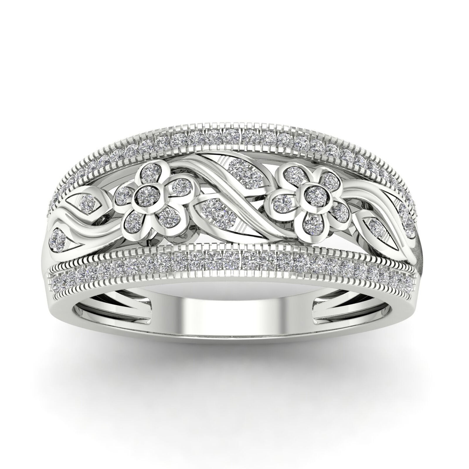 Cluster Design Half Eternity Diamond Band Ring 2.2 Ct Diamond 14K White ...