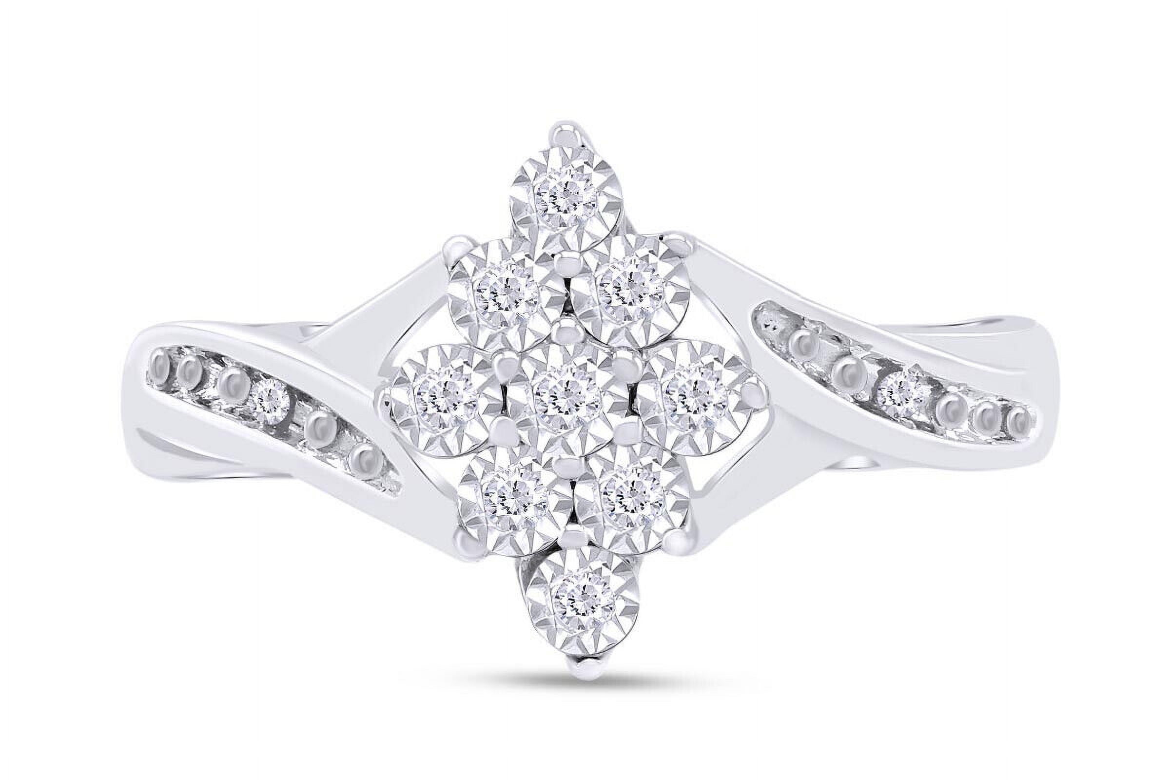 Cluster Design Illusion Set Diamond Engagement Ring 1.8 Ct Diamond 14K White Gold Over - Walmart.com