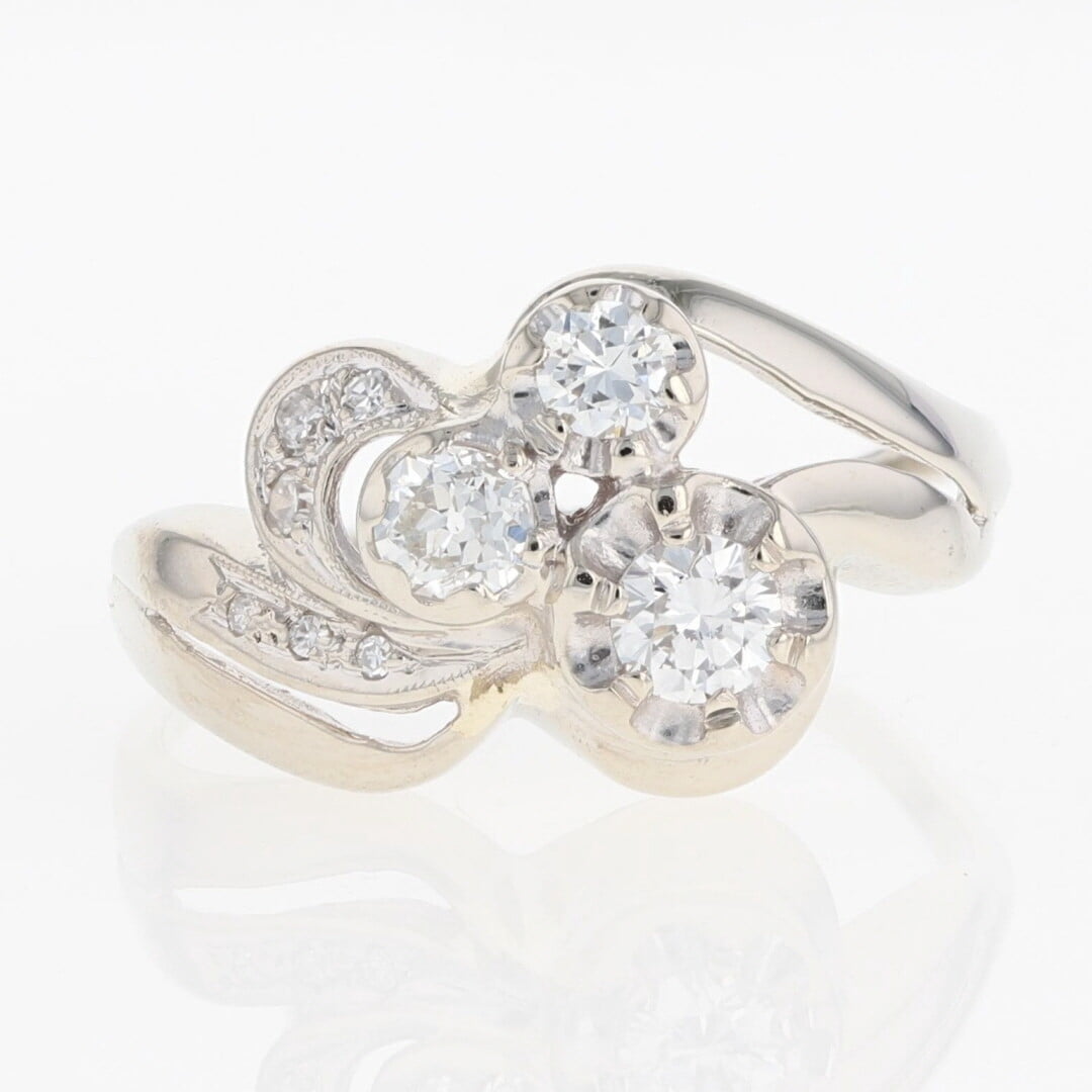 Cluster Diamond Engagement Ring, Split Shank Diamond Ring, Prong set ...
