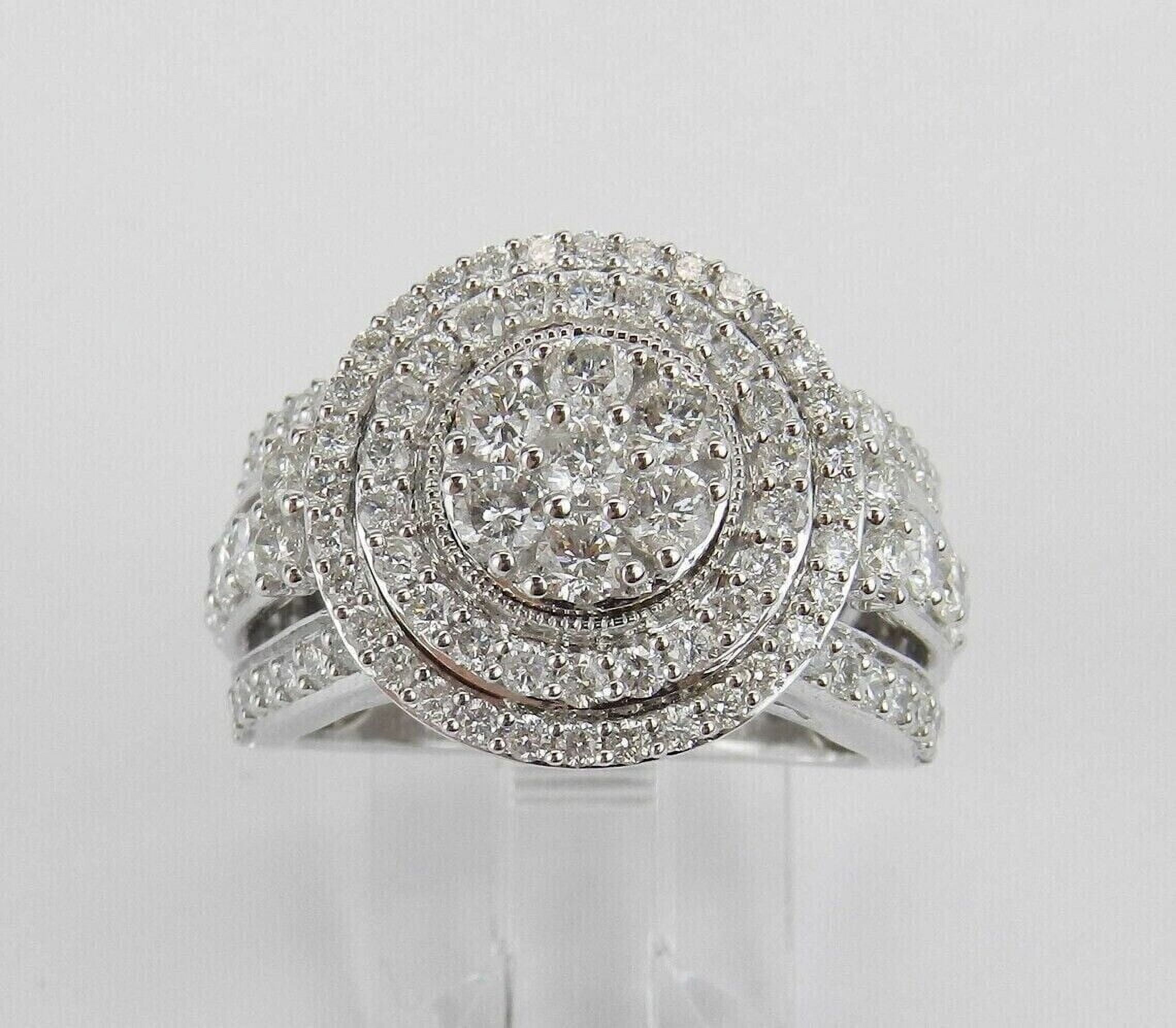 Cluster Halo Bridal Wedding Ring For Women's 1.9 Ct Diamond 14K White ...