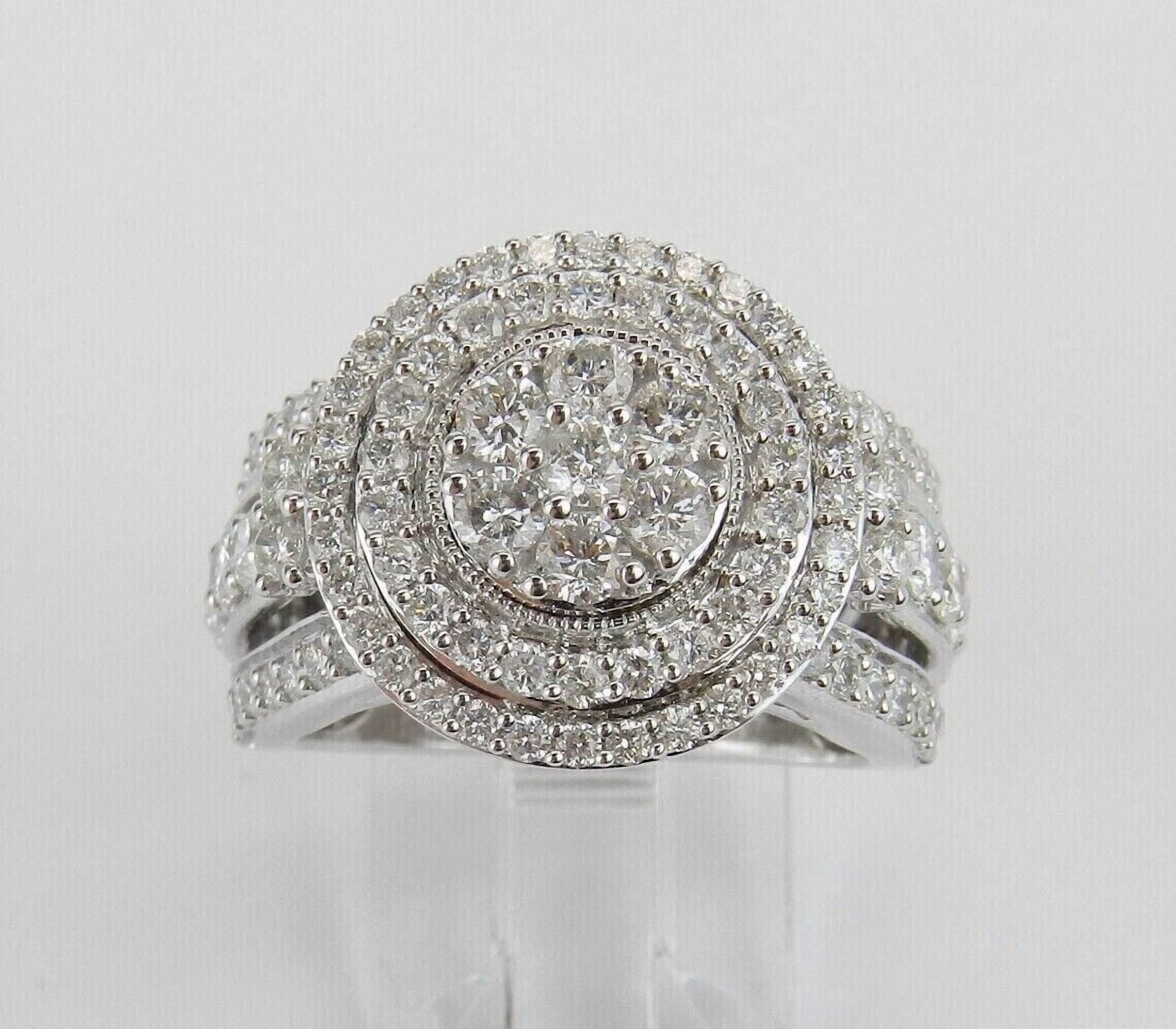 Cluster Halo Bridal Wedding Ring For Women's 1.9 Ct Diamond 14K White ...