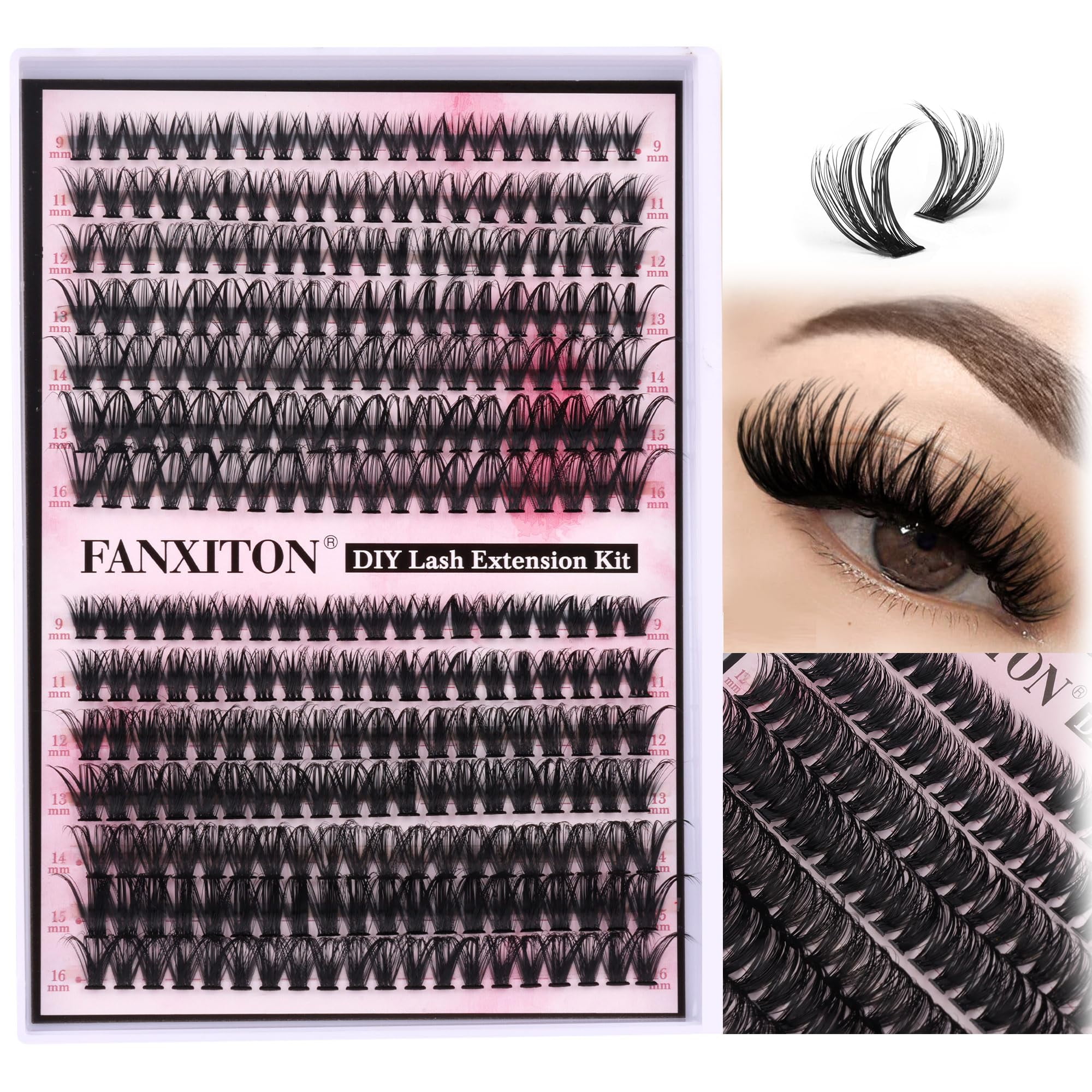 Cluster Lashes 280 pcs AIF9 Lash Clusters D Volume Eyelashes Extensions ...