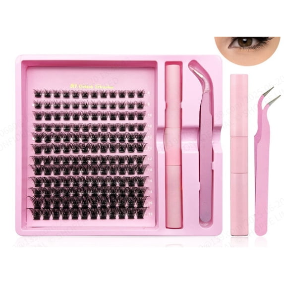 Cluster Lashes Kit eyelashes DIY segmented D-curled false eyelashes ...