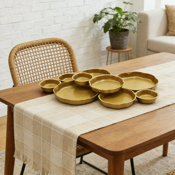 Cluster Serving Bowls, 9 Round Serving Antique Bowls, Hand-Crafted 9 ...