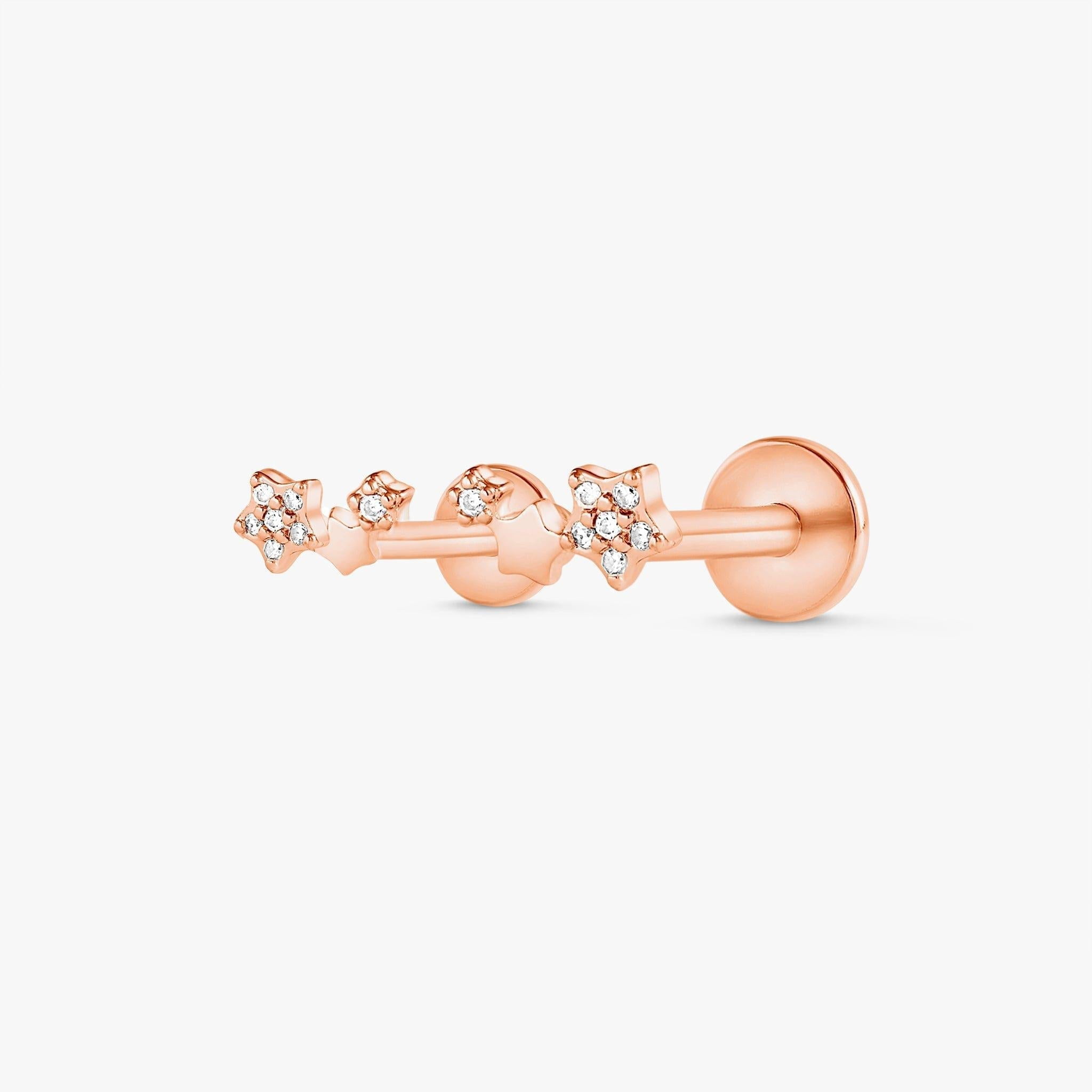 Cluster Stars Crystal 3A CZ Flat Back Piercing Stud-Left Ear - Walmart.com