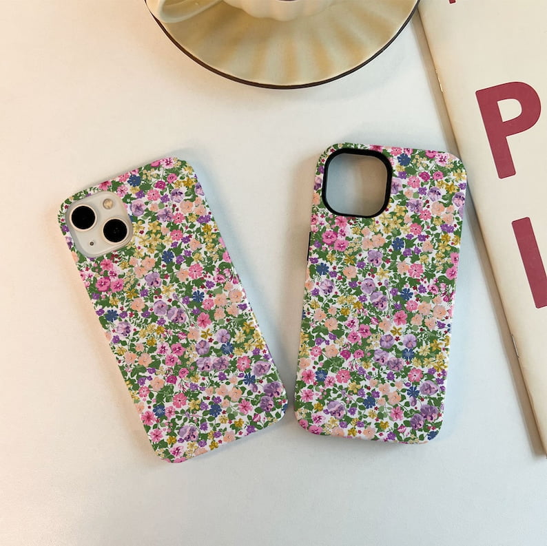 Clusters of Flowers Bloom Pattern Phone Case for iPhone 11 12 13 14 15 ...
