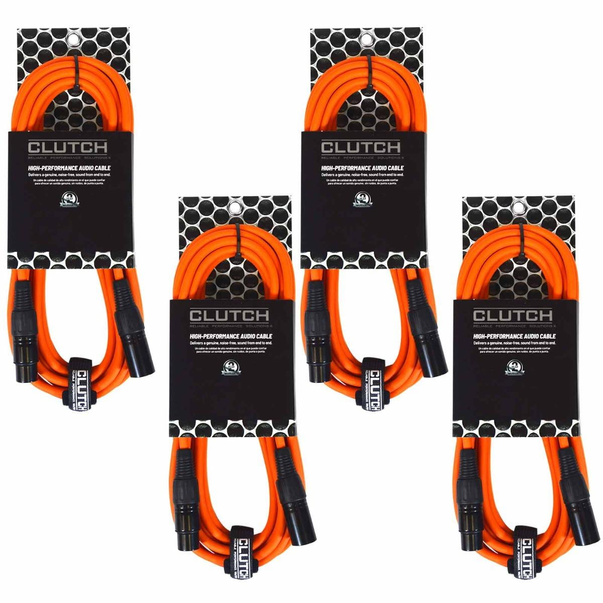 Clutch 20' Orange Sure-Fit XLR Female to XLR Male Microphone or Speaker ...