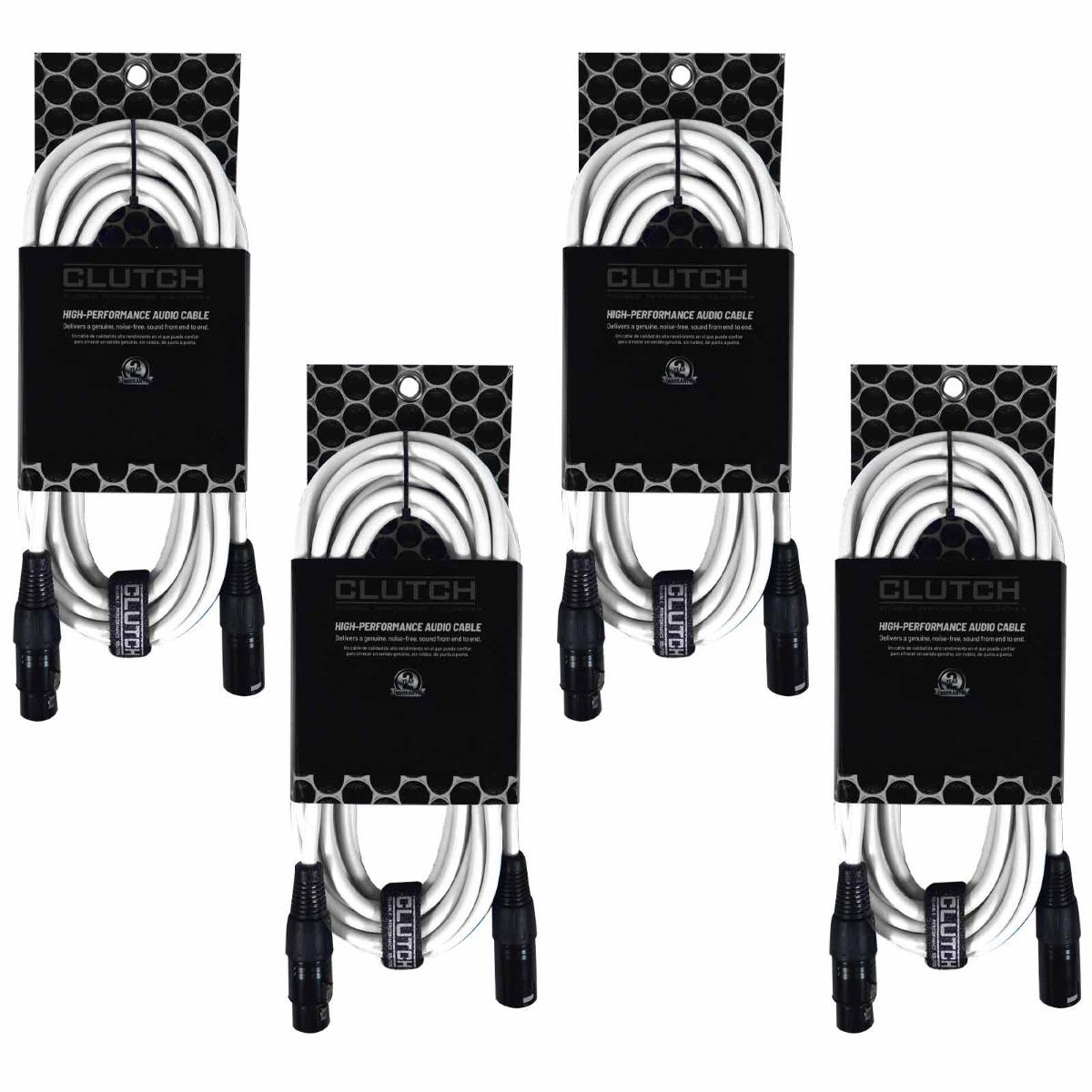 Clutch 20' White Sure-Fit XLR Female to XLR Male Microphone or Speaker ...