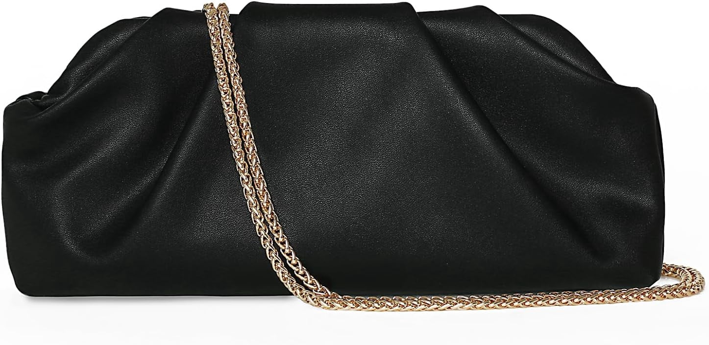 Clutch Purses for Women - Elegant Pleated Soft PU Leather Evening Bag ...