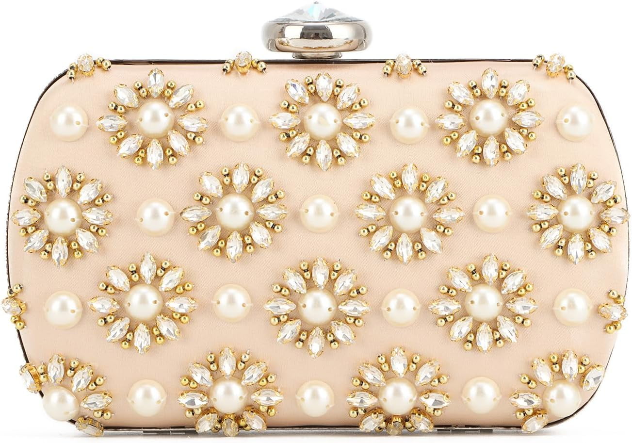 Clutch Purses for Women Rhinestone Evening Bag Formal Floral Handbags ...