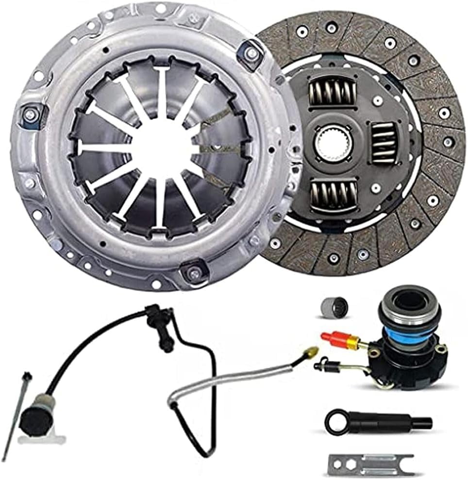 Clutch With Slave And Pre-Bled Clutch Master Cylinder and Line Assembly Kit compatible with ...
