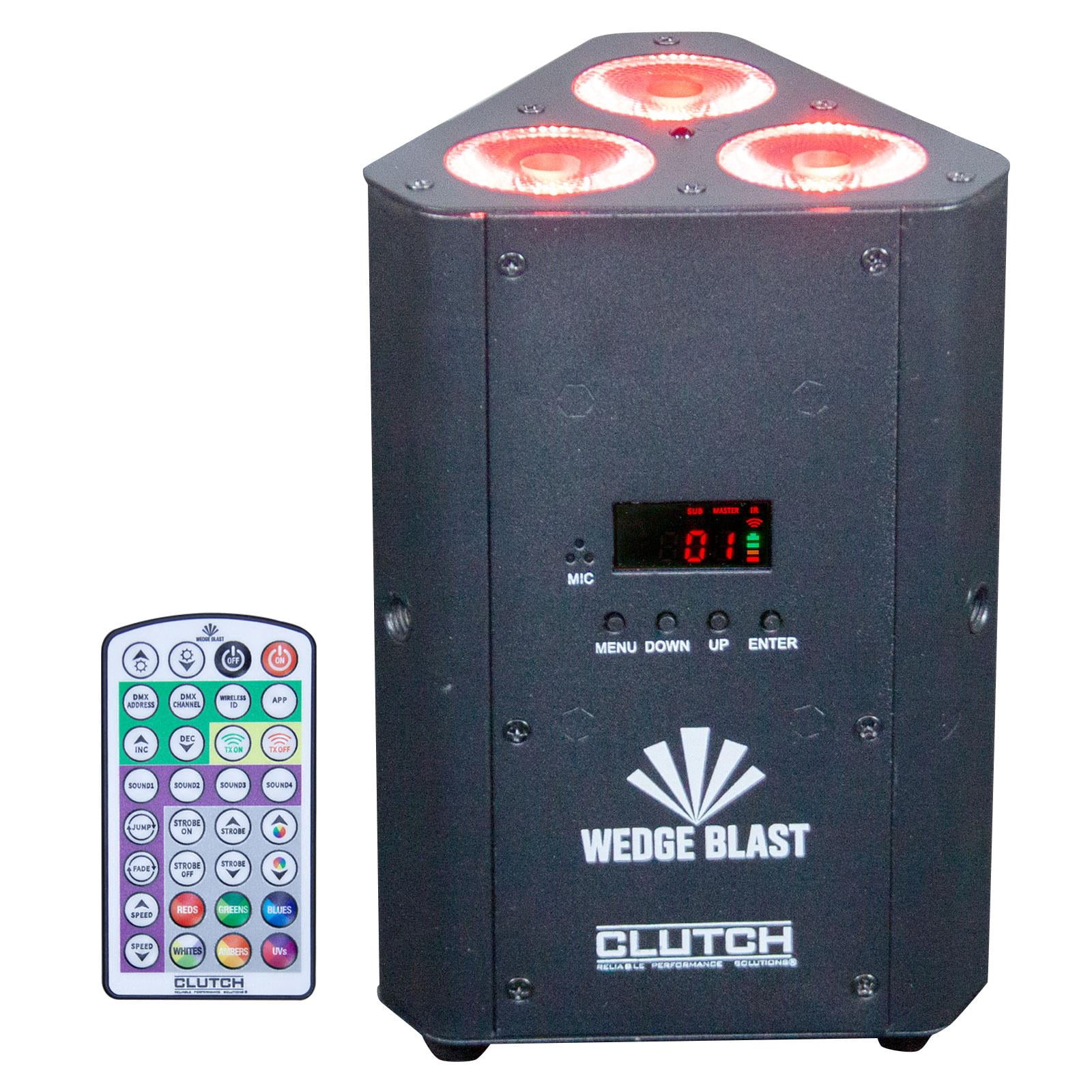 Clutch Wedge Blast Black Wireless Battery Powered LED Uplight with App ...