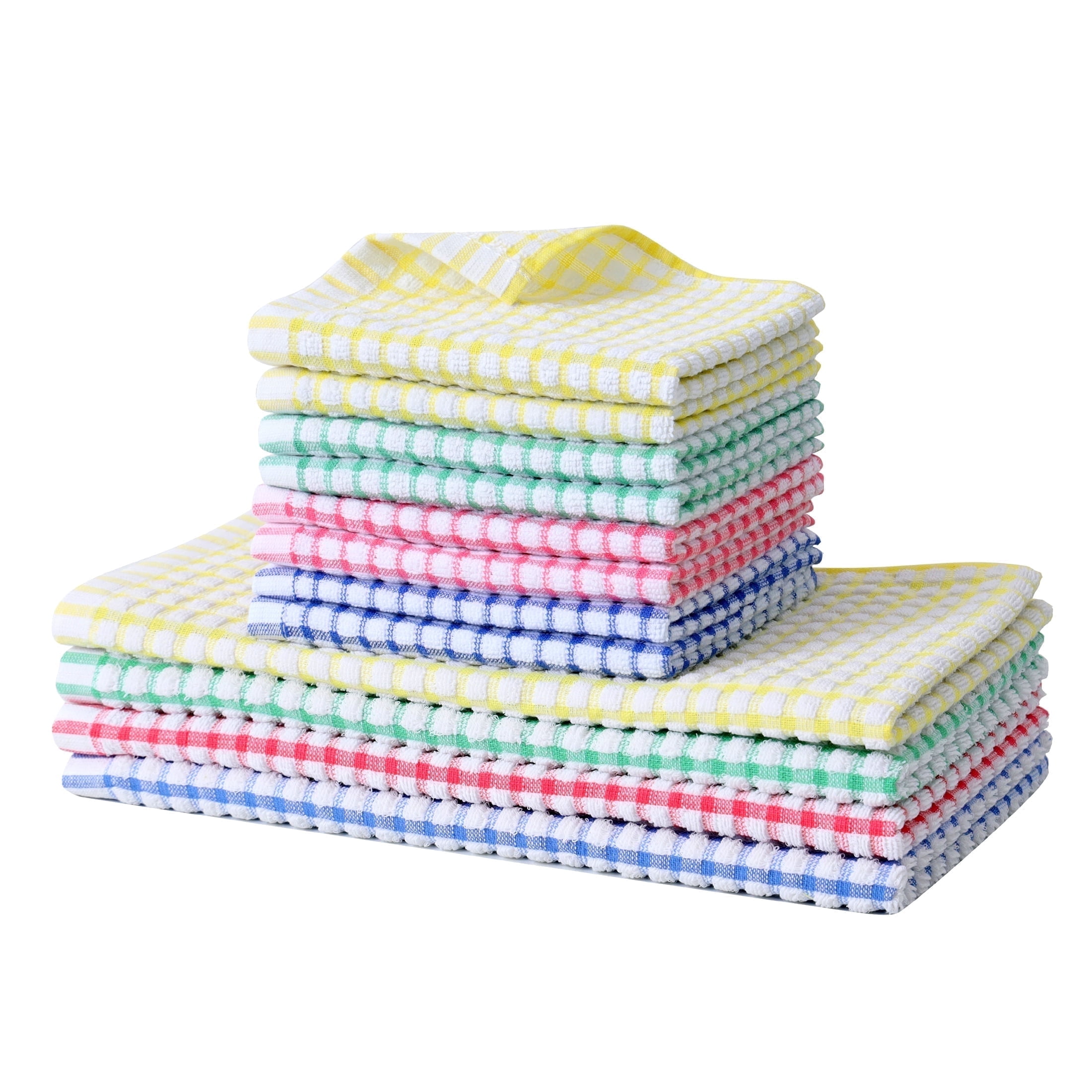 Clwellge Kitchen Towels and Dishcloths Set,Pack of 12( 15x26 and 12x12 ...