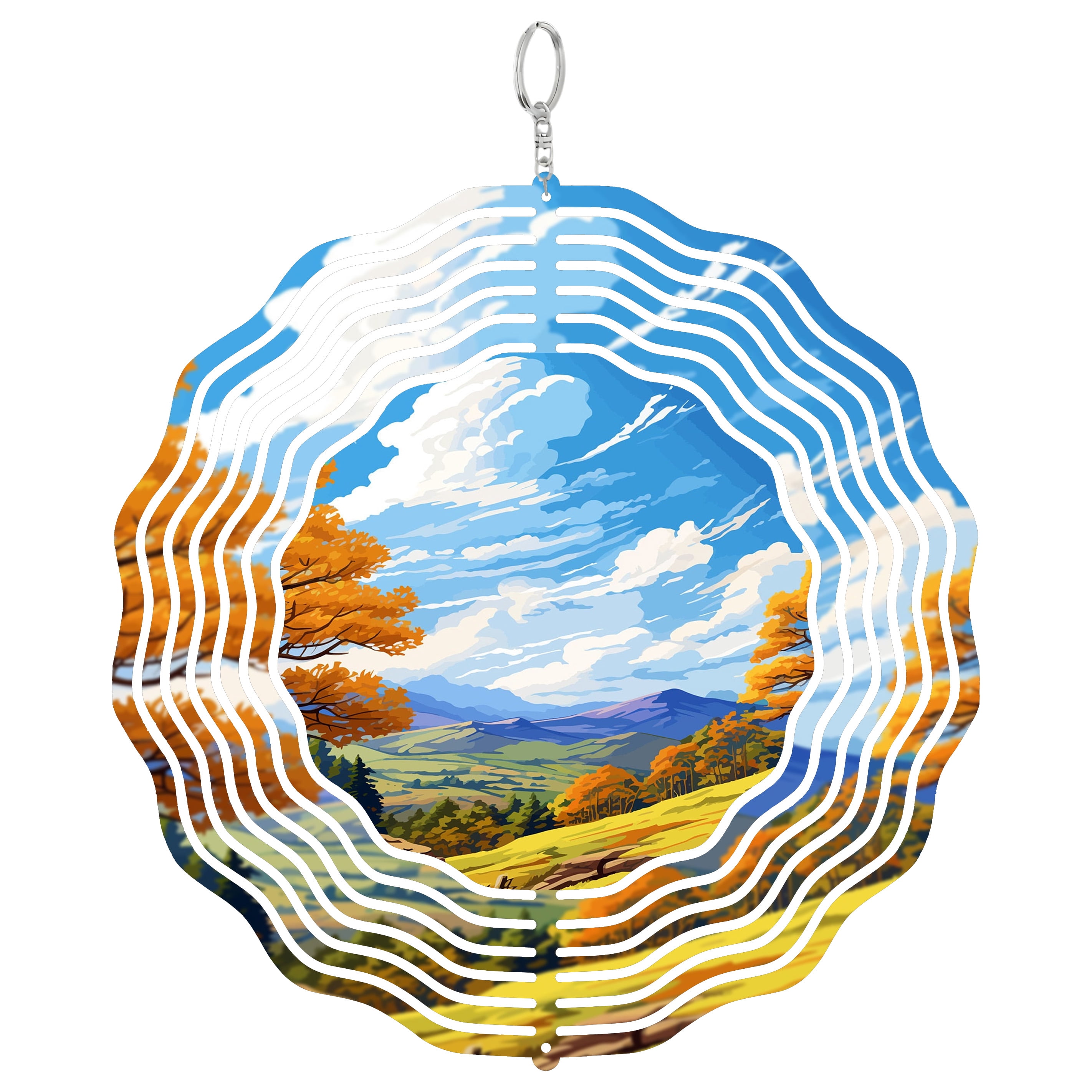 Clwydian Range 3D Wind Spinner Stainless Steel Kinetic Art Garden Decor ...