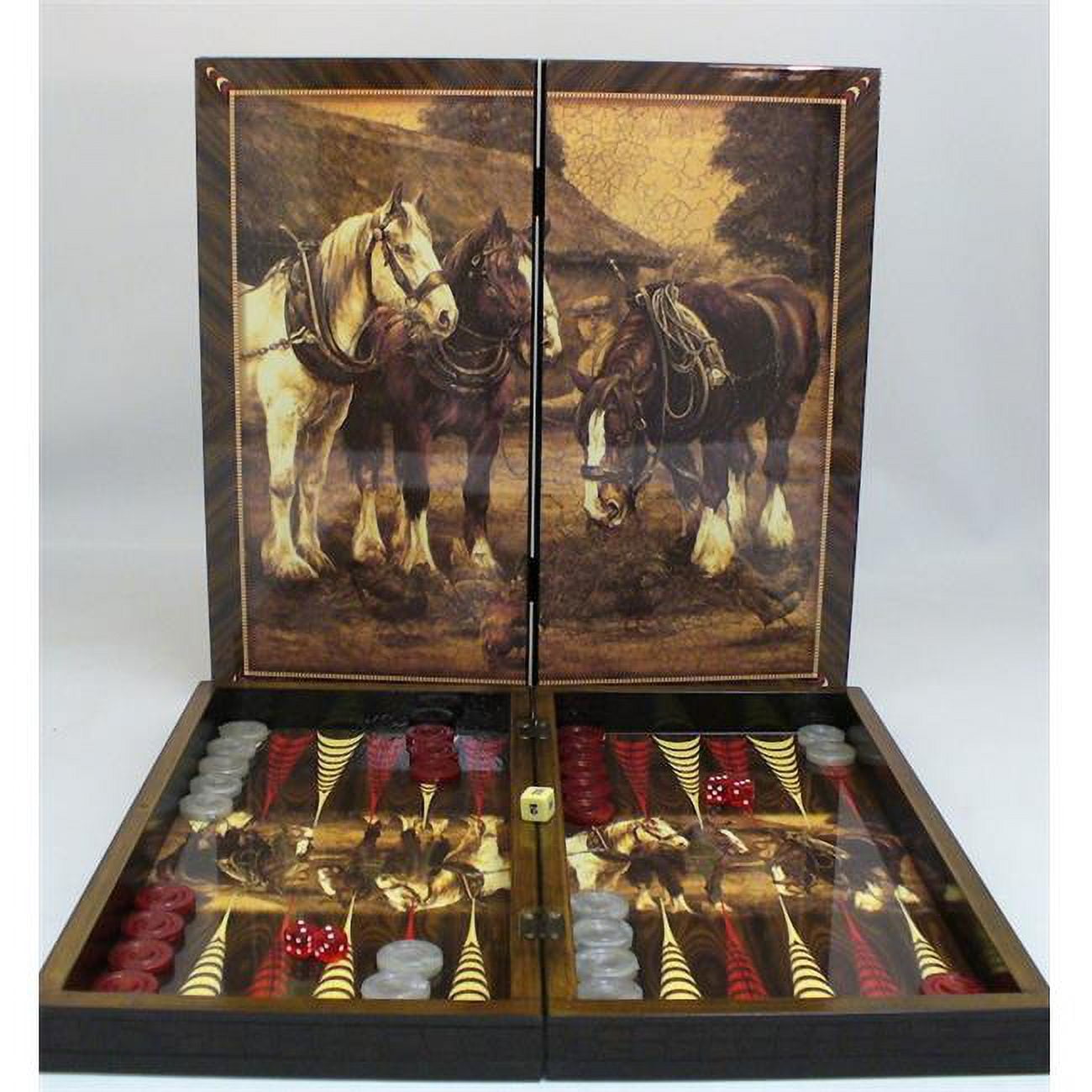 Clydesdale Decoupage Folding Backgammon Set - Walmart.com