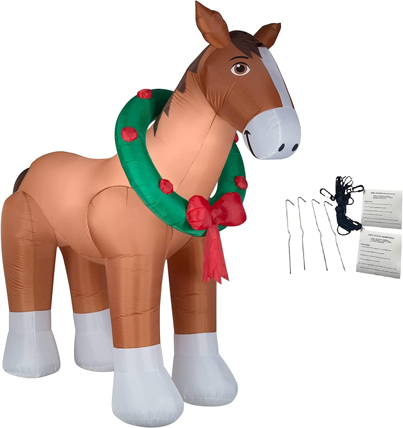 Clydesdale Horse Holiday Inflatable, 9 Foot Wide and Lights Up, Comes ...
