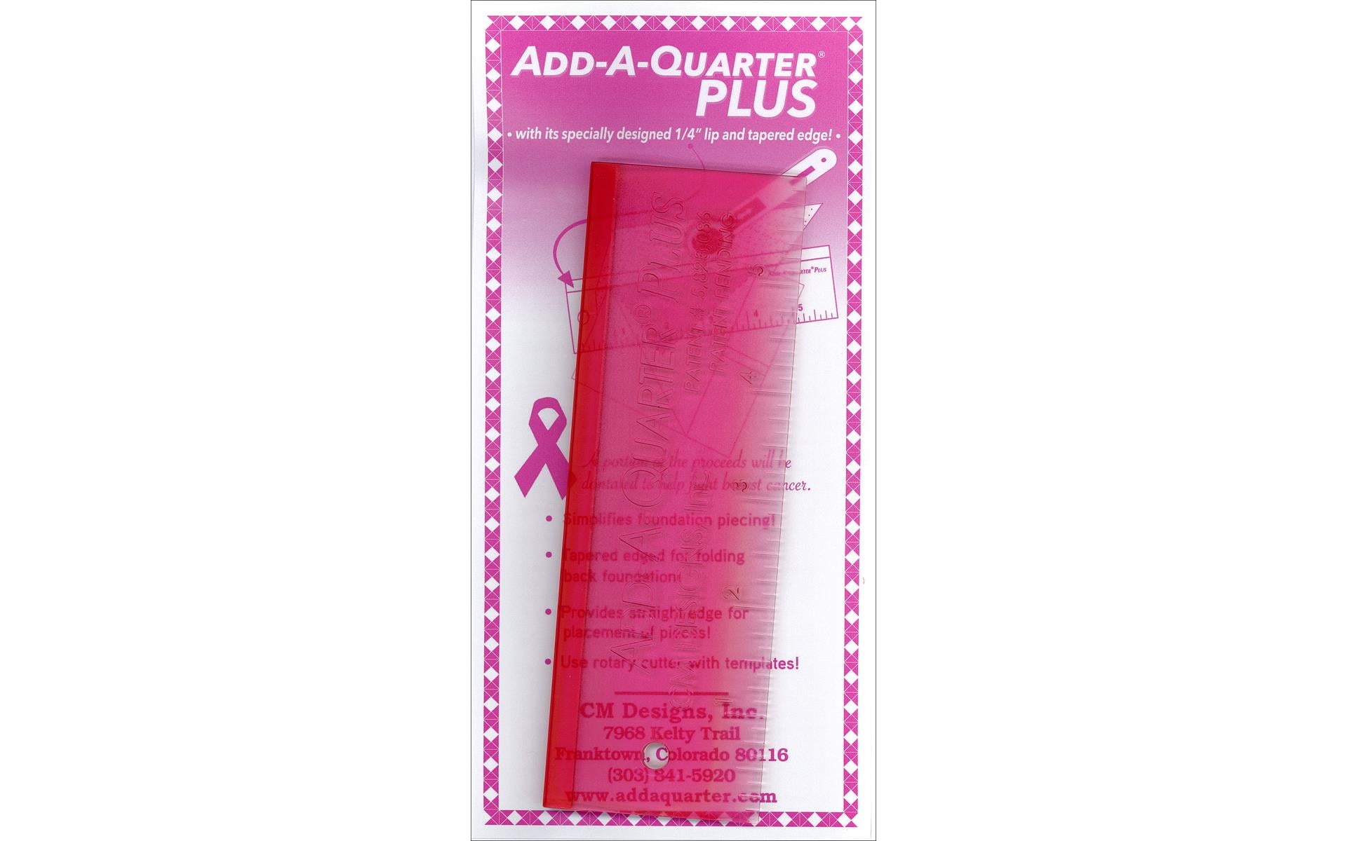 Cm Designs Ruler 6" Add-A-Quarter Plus Pink - Walmart.com