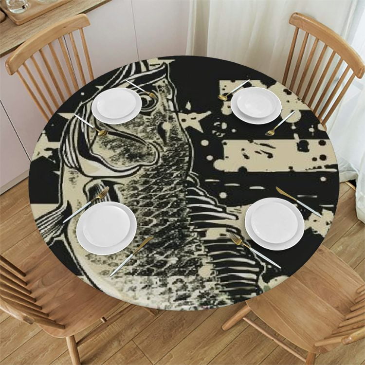 Cmefzd Bass Fishing American Flag Tablecloths Polyester Table Cloth for ...