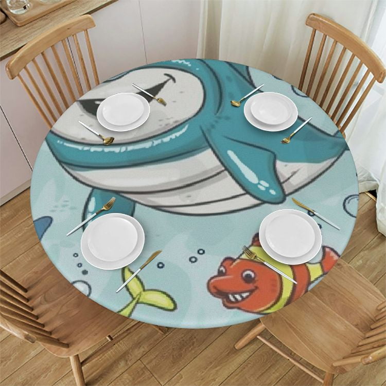 Cmefzd Cute Shark Fish Outdoor Indoor Round Tablecloth Umbrella Hole ...