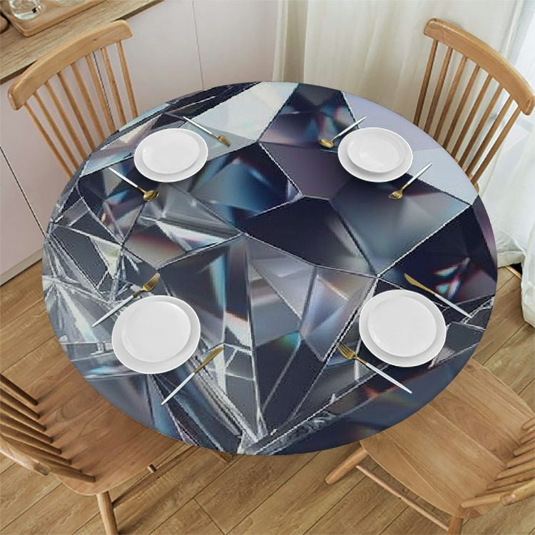 Cmefzd Glitter Abstract Diamond Crystal Pattern Print Tablecloth ...