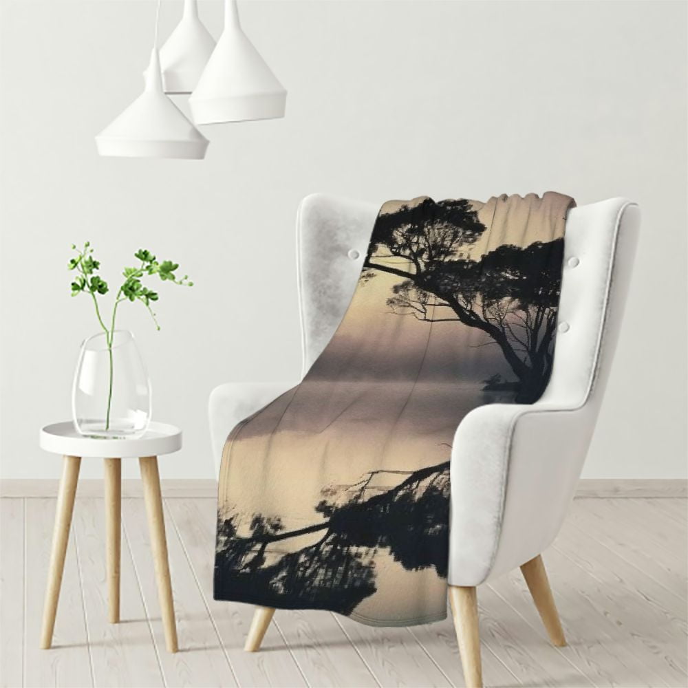 Cmefzd Lake At Dawn Blanket Luxurious Fleece Throw Serene Warmth