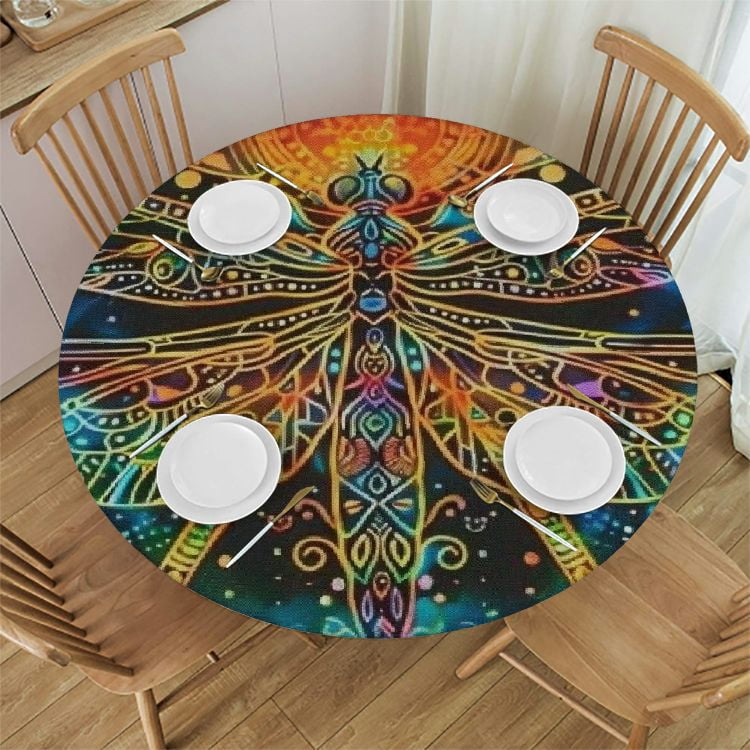 Cmefzd Outdoor Indoor Round Tablecloth Umbrella Hole and Zipper Table ...