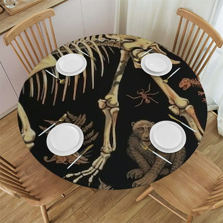 Cmefzd Tablecloth Dinosaur Skeleton Print Table Cover Exquisite Dining ...