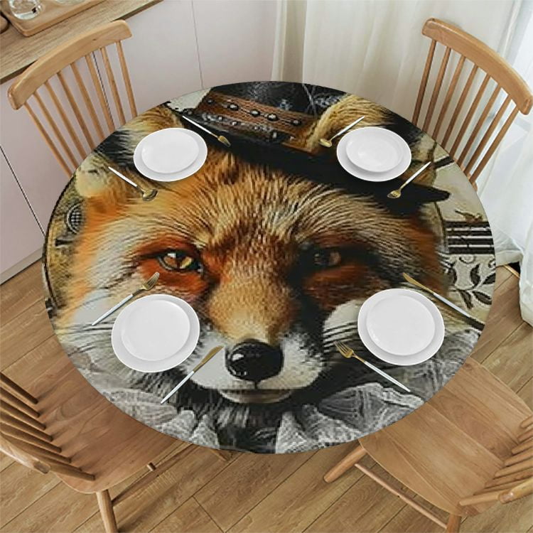 Cmefzd Victorian Steampunk Fox Round Table Cover Round Picnic ...