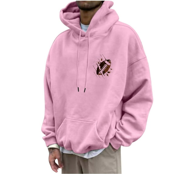 Cmfcve Men's Hooded Sweatshirts High & Tall Printed Drawstring Pullover ...