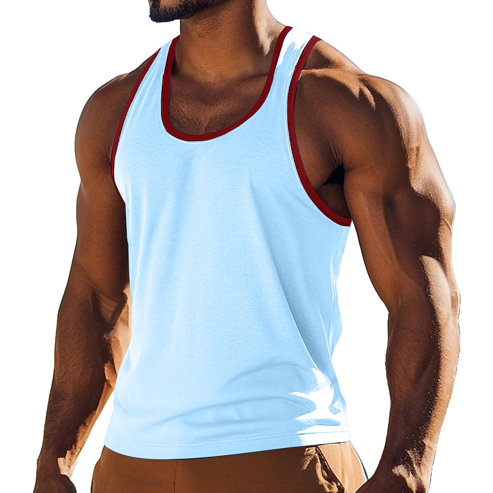 Cmfcve Men's Oversize Tank Top High Elastic Sleeveless Muscle Tank Top ...