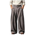 Cmfcve Mens Dress Pants Business Casual Trousers Pleated Front Baggy ...
