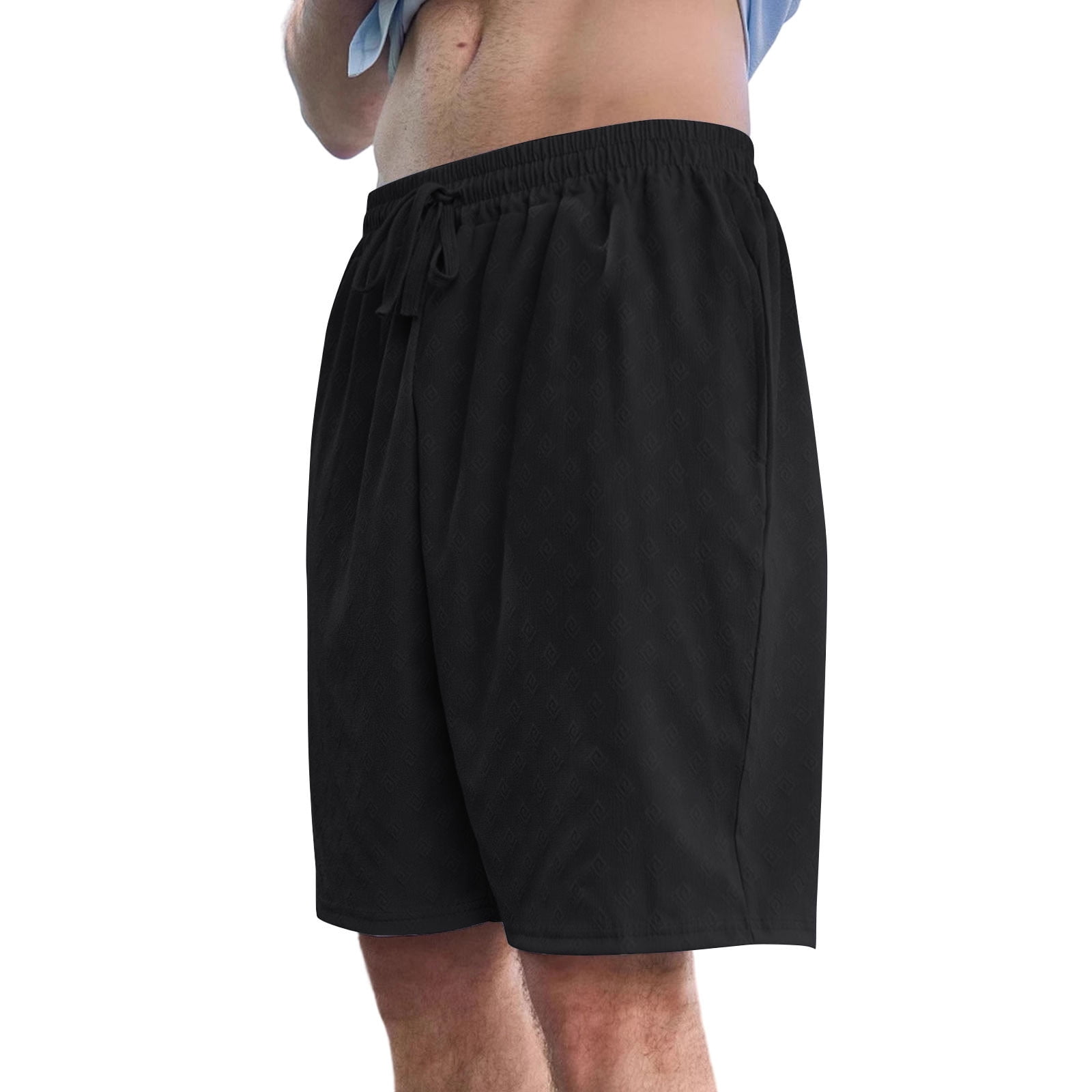 Cmfcve Pajama Shorts for Men Textured Jacquard Lounge Solid Color ...