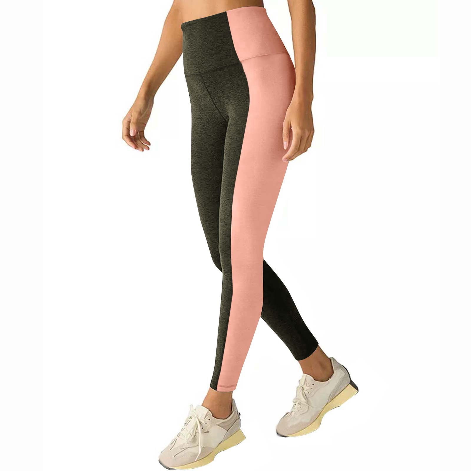 Cmfcve Woman Plus Size Compression Pants High Waist Color Blocking Yoga ...