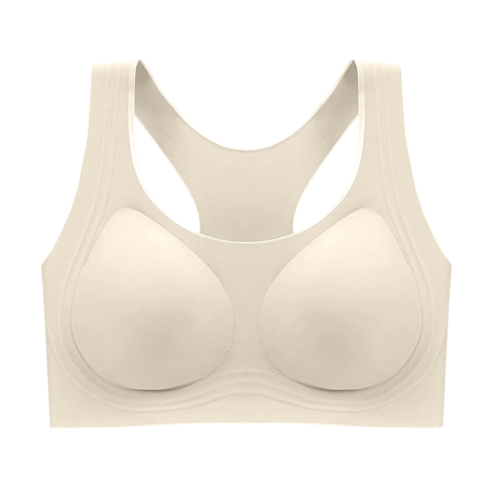 Cmfcve Women's Plus Size Racerback Wireless Bra Seamless Comfort ...