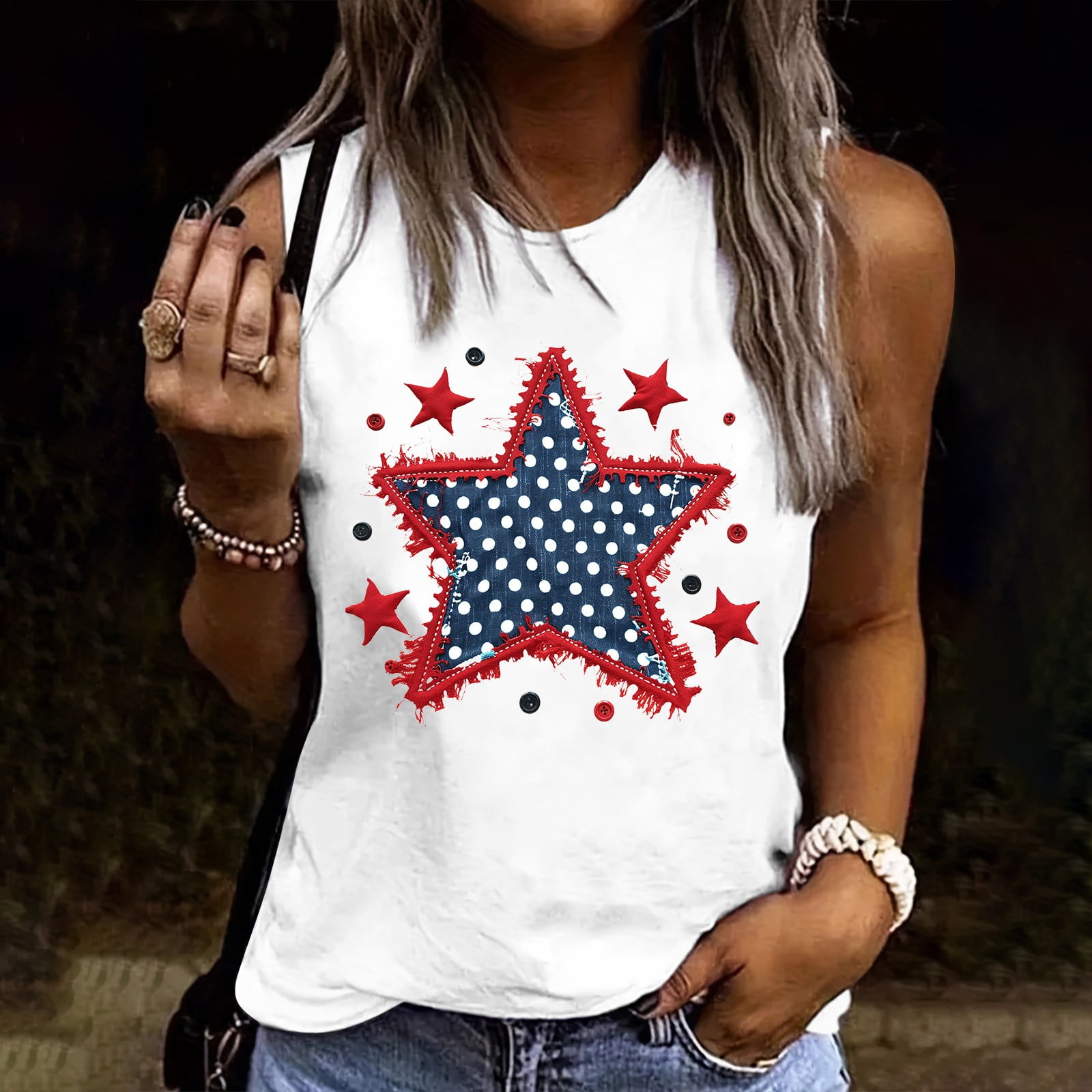 Cmfcve Women's Summer Graphic Tees Short Sleeve Round Neck Patriotic ...