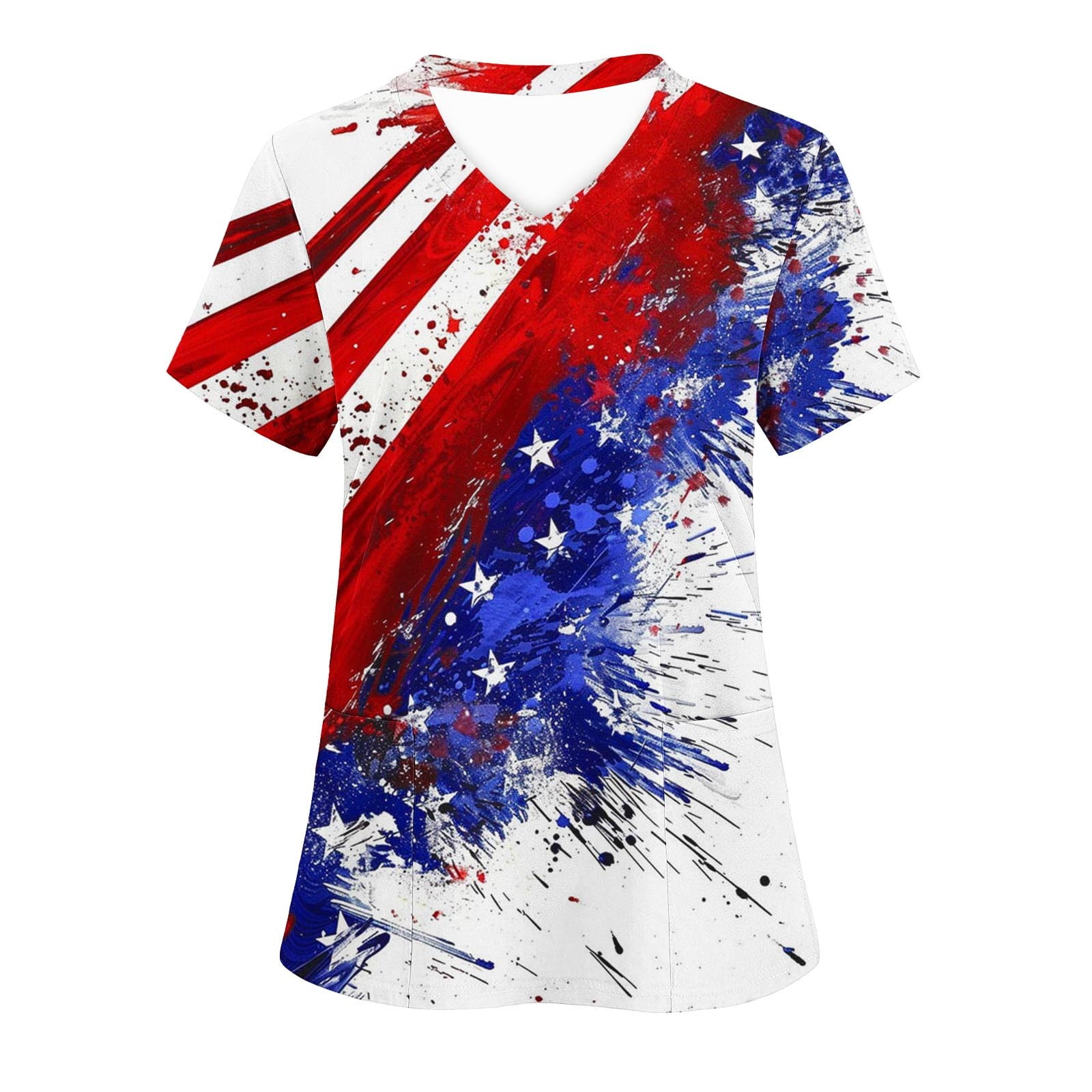 Cmfcve Women's Summer Graphic Tees Short Sleeve V-neck 4th of July ...