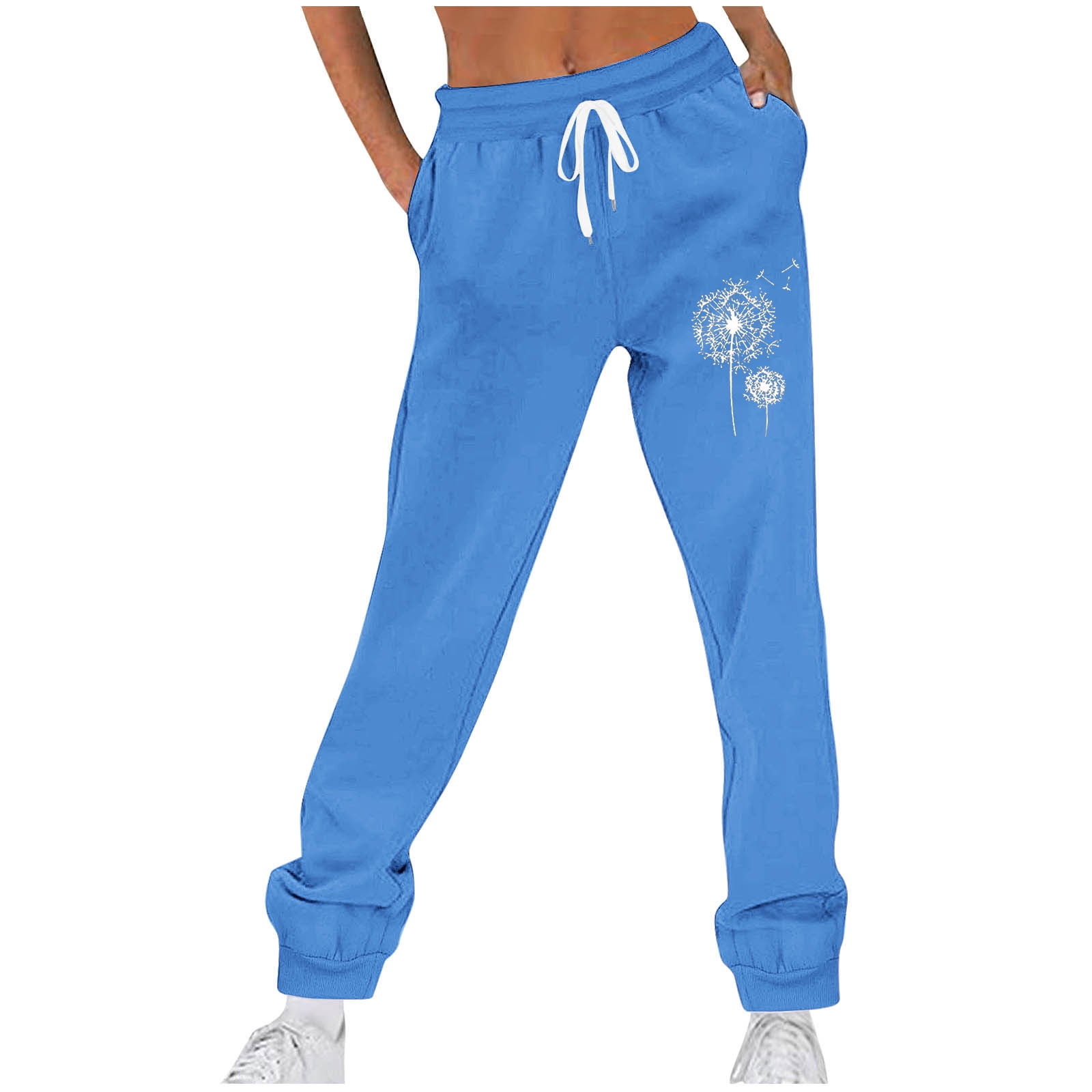 Cmfcve Women's Yoga Pants Drawstring Elastic Waist Cuffed Golf ...