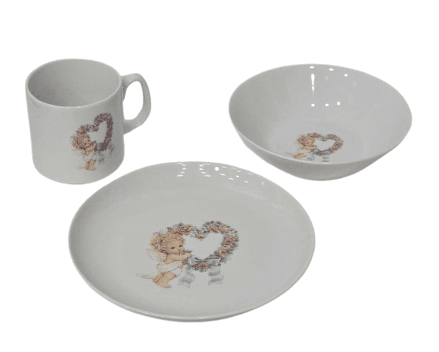 Cmielow Porcelain Tableware Set - Elegant Cup, Cereal Bowl, and Dessert ...
