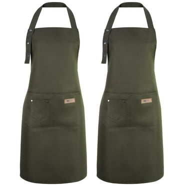 Mainstays Chef Kitchen Apron, 28" x 32" Coffee Cotton Bib Apron with ...
