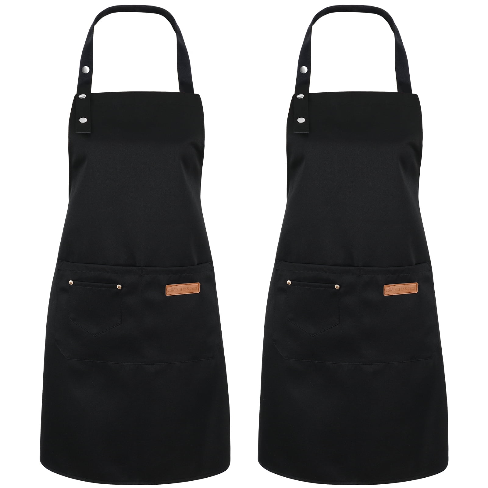 Cminfow 2 Packs Adjustable Kitchen Bib Apron, Waterdrop Resistant Apron ...