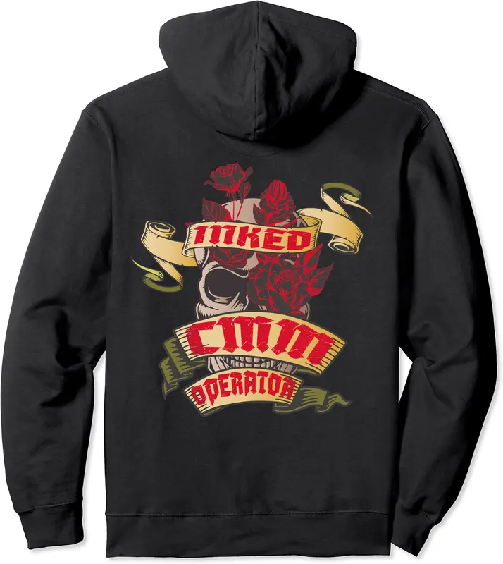 Cmm Operator Inked Skull & Red Tattoo Pullover Hoodie - Walmart.com