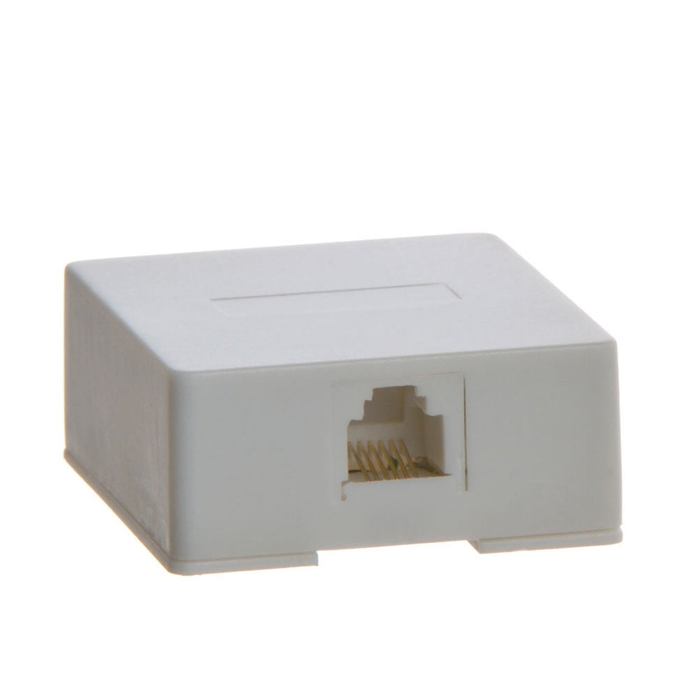 Cmple 1 Port Phone Jack Wall Plate, RJ11 Telephone Cord Surface Mount ...