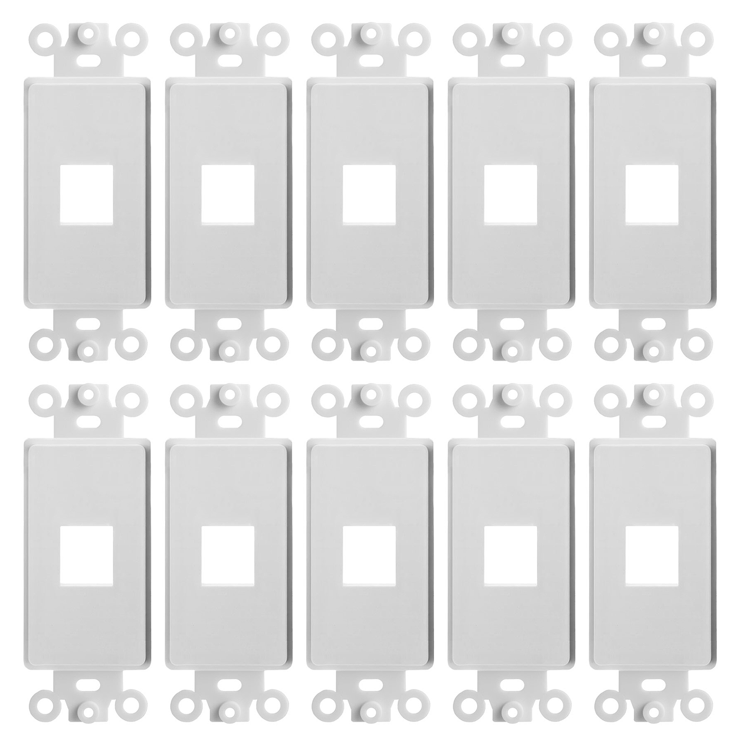 Cmple - [10 PACK] 1 Port Decora Wall Plate 1-Gang Keystone Decora ...