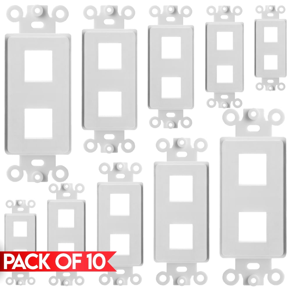 Cmple - 10 Pack 2 Port Decorator Wall Plate Insert 1-Gang Keystone ...