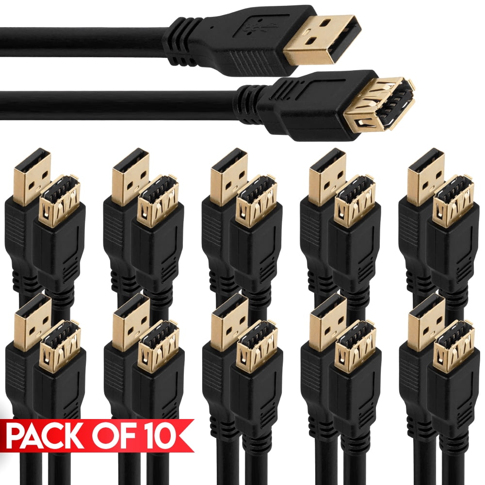 Cmple - [10 PACK] 3 FT USB 3.0 Extension Cable, USB A to A Extender ...
