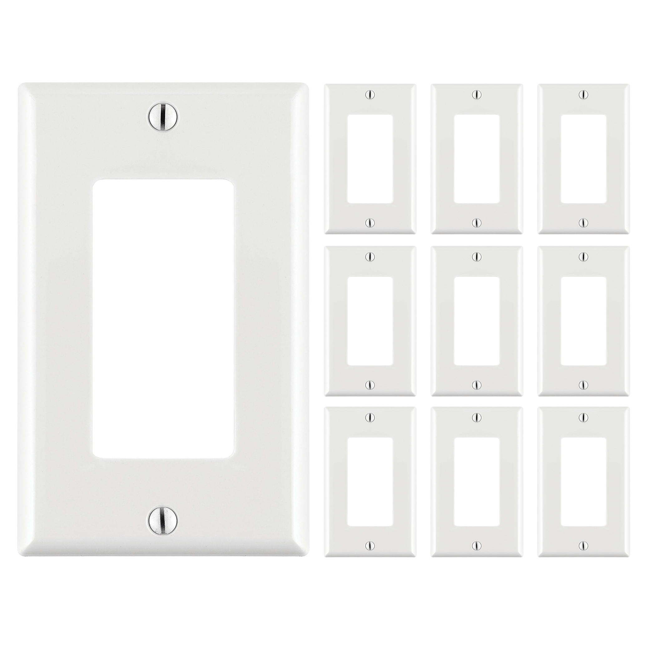Cmple - [10 PACK] White Standard 1-Gang Blank Decora Wall Plate ...