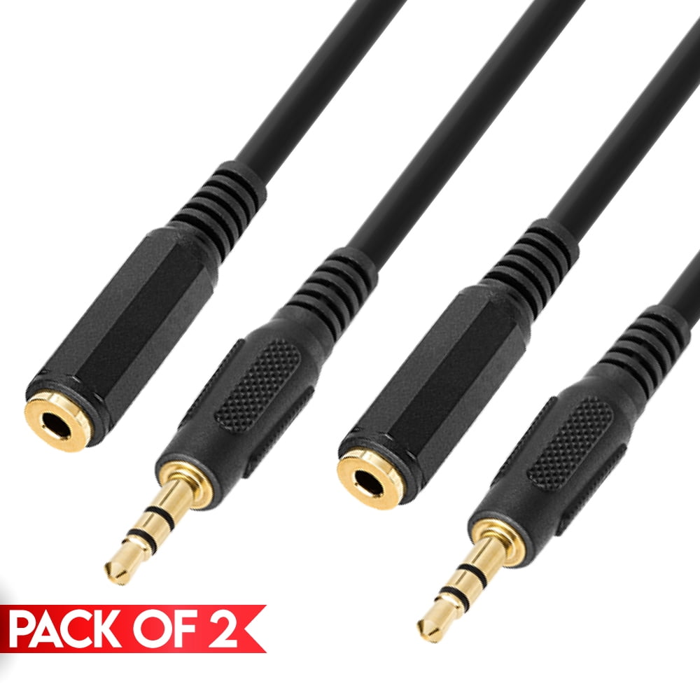 Cmple - [2 PACK] 12 Feet AUX Extension Cord, Headphone Cable Extender ...