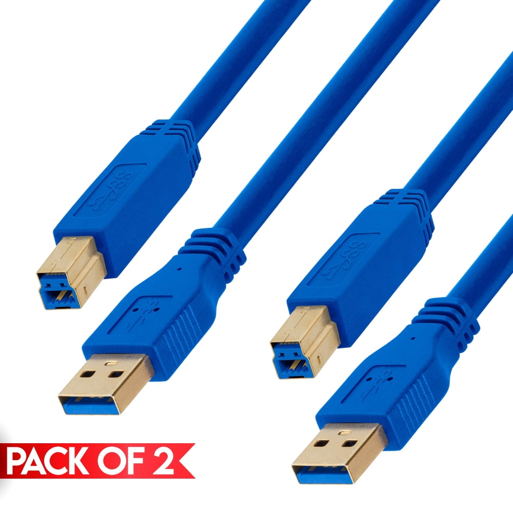 Cmple - [2 PACK] 6 Feet USB-B 3.0 Cable, USB Type-A to Type-B Cord ...